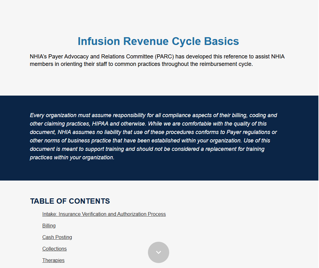 Reimbursement Training Center - National Home Infusion Association